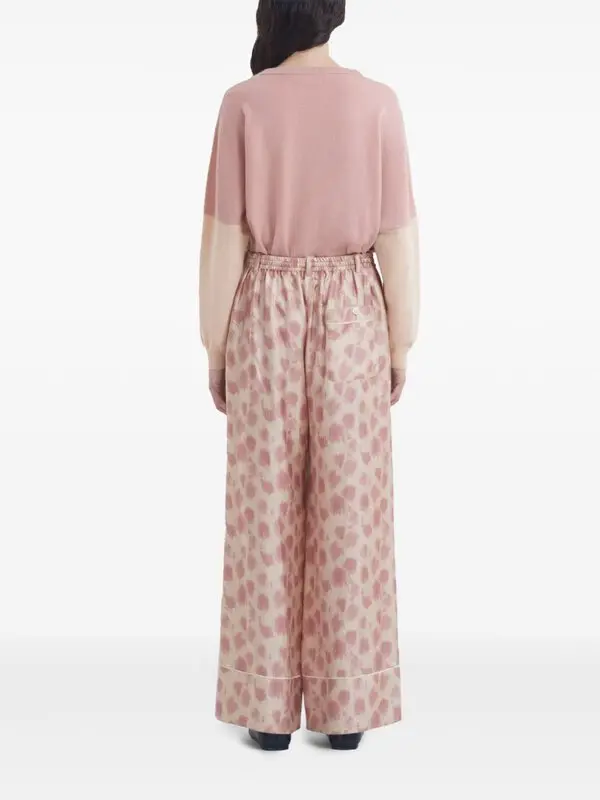 Marni Silk Wide-leg Trousers - Pink