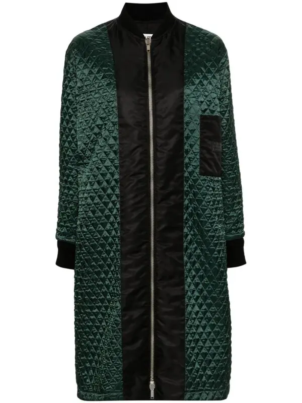 MAISON MARGIELA Single-stitch Logo Quilted Coat