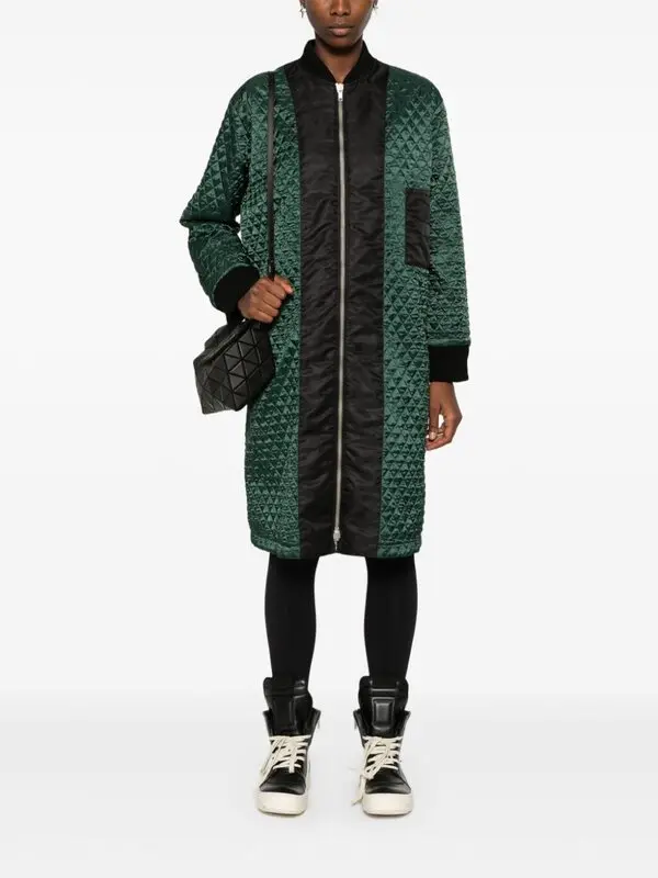 MAISON MARGIELA Single-stitch Logo Quilted Coat