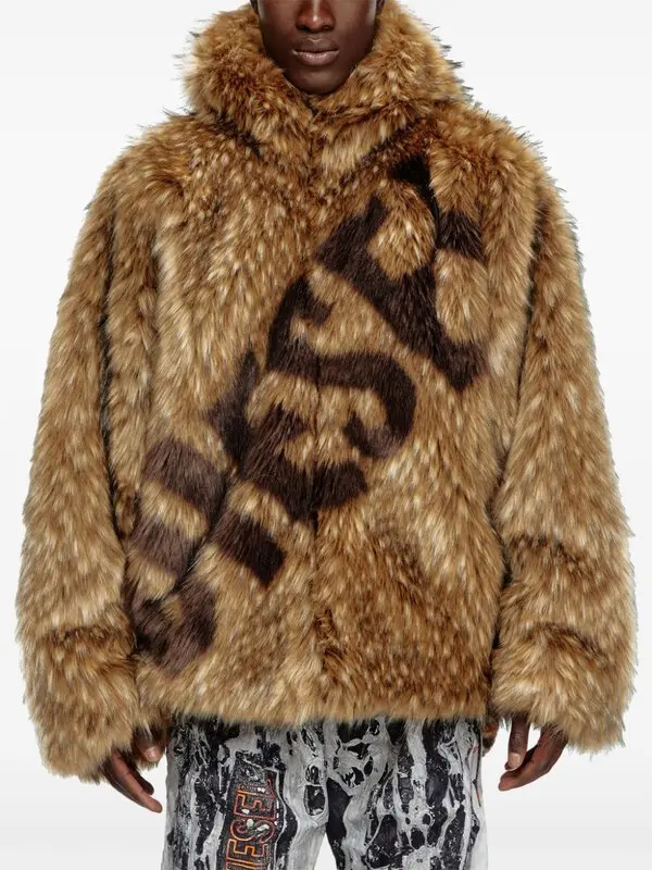 Diesel® W-Mag Faux-Fur Jacket In Brown - 30% Off | Editorialist