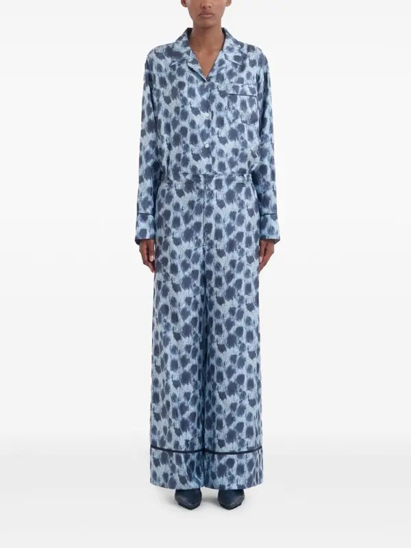 Marni Silk Wide-leg Trousers - Blue