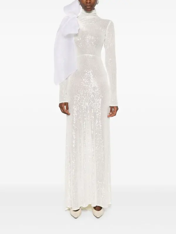 ATU BODY COUTURE Draped-detail Maxi Dress - White
