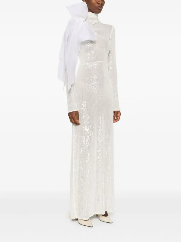 ATU BODY COUTURE Draped-detail Maxi Dress - White