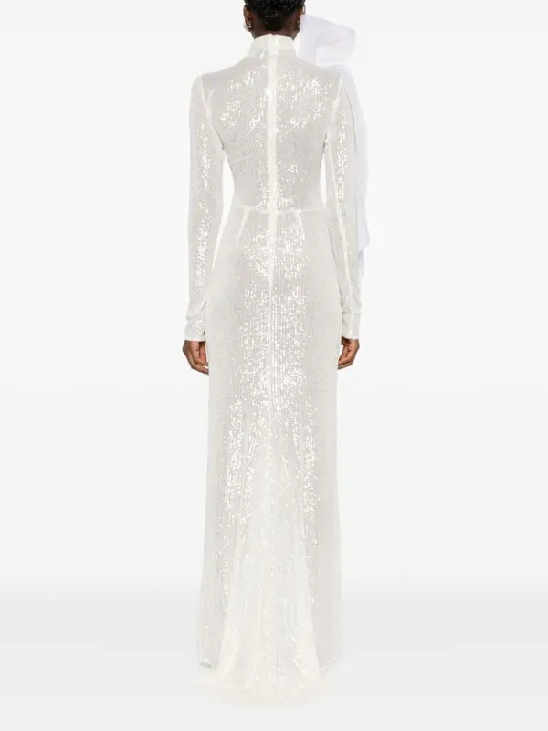 ATU BODY COUTURE Draped-detail Maxi Dress - White