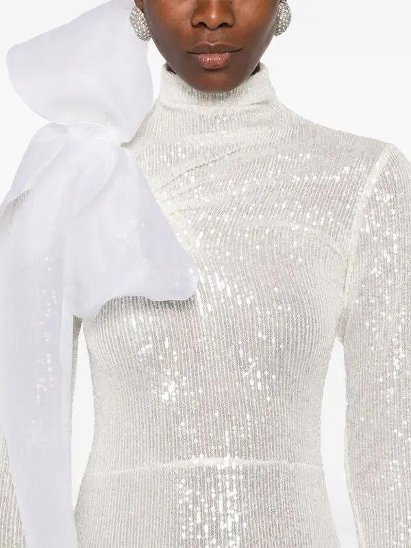 ATU BODY COUTURE Draped-detail Maxi Dress - White