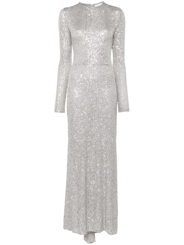 ATU BODY COUTURE Sequined Maxi Dress - Silver