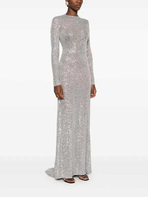 ATU BODY COUTURE Sequined Maxi Dress - Silver