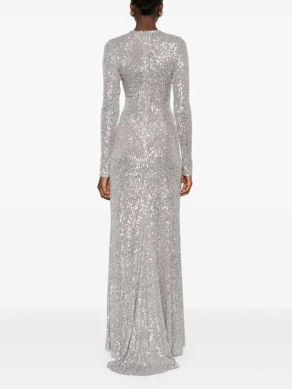 ATU BODY COUTURE Sequined Maxi Dress - Silver