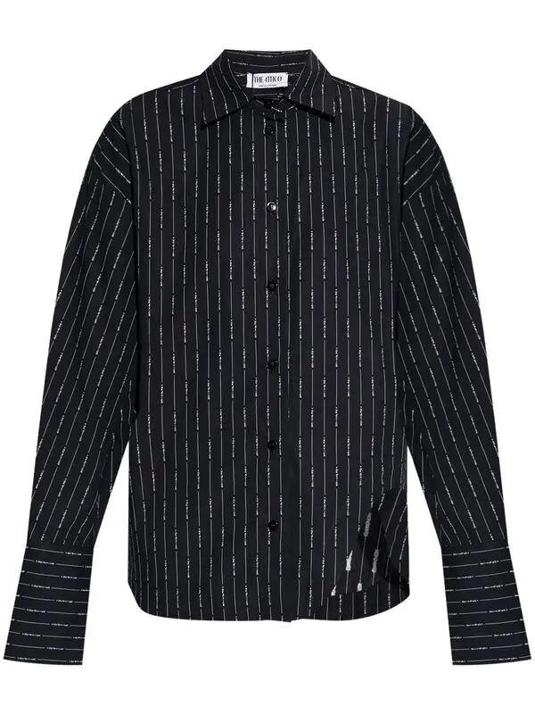 Attico Logo-print Cotton Shirt - Blue
