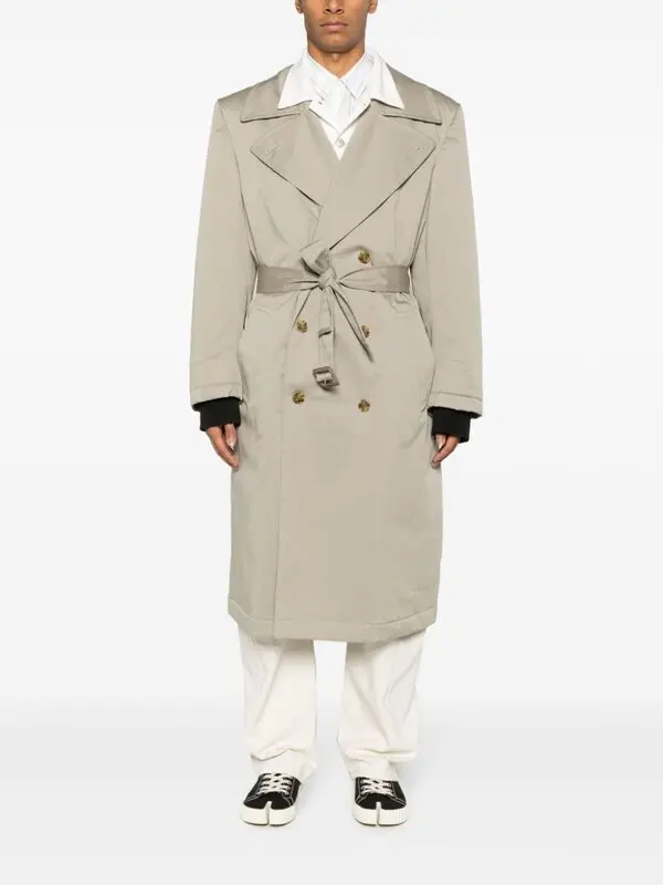 MAISON MARGIELA Belted Double-breasted Coat - Neutrals