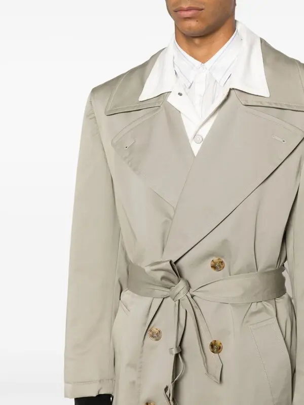 MAISON MARGIELA Belted Double-breasted Coat - Neutrals