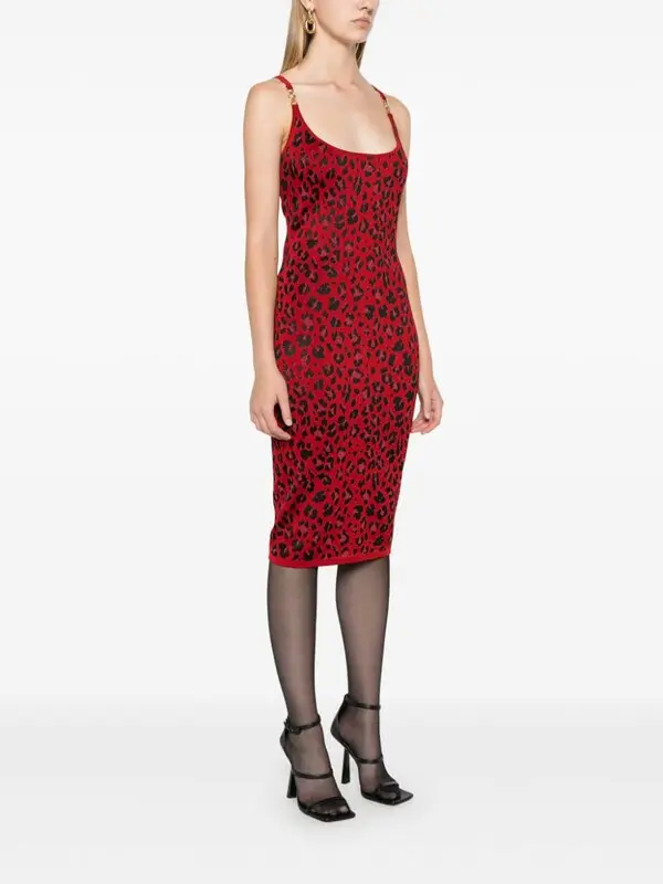 Versace Medusa Animal Print Dress - Red | Editorialist