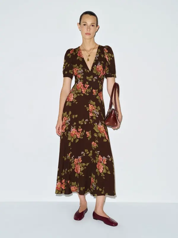 REFORMATION Naira Maxi Dress - Brown
