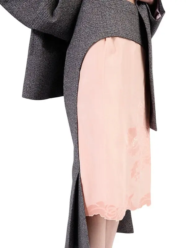Prada Embroidered Habutai Silk Skirt
