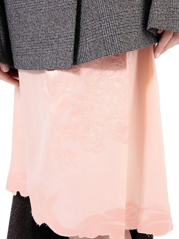 Prada Embroidered Habutai Silk Skirt