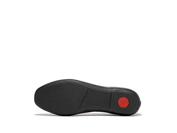Fitflop Delicato Bow Soft Leather Ballerinas Flat Shoes - Black