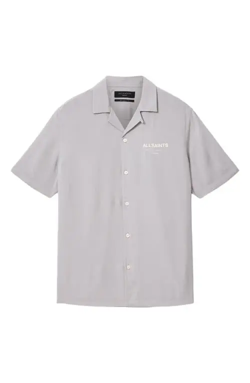 ALLSAINTS Underground Logo Graphic Camp Shirt - Clouded Grey