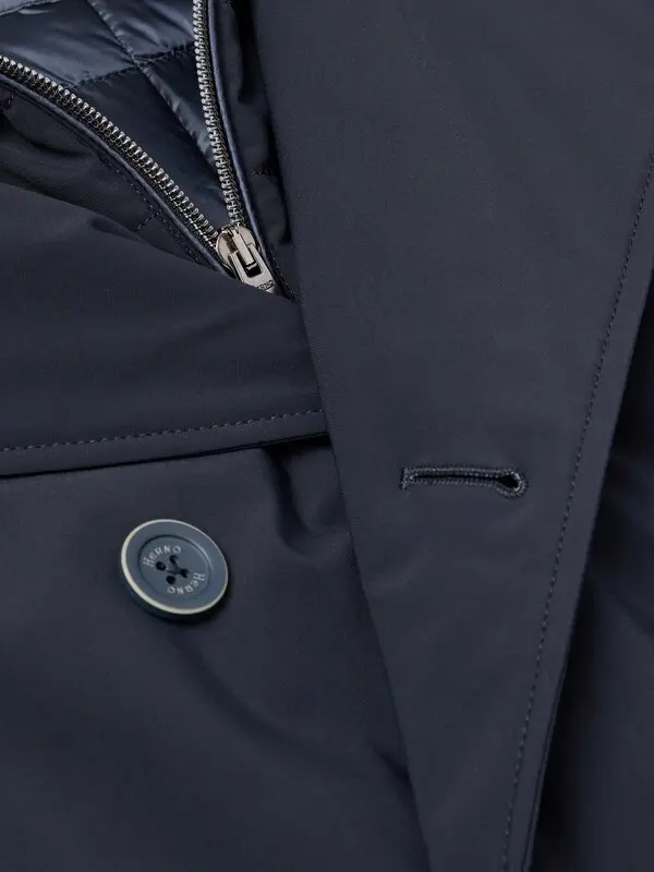 Herno Double-breasted Padded Shell Pea Coat