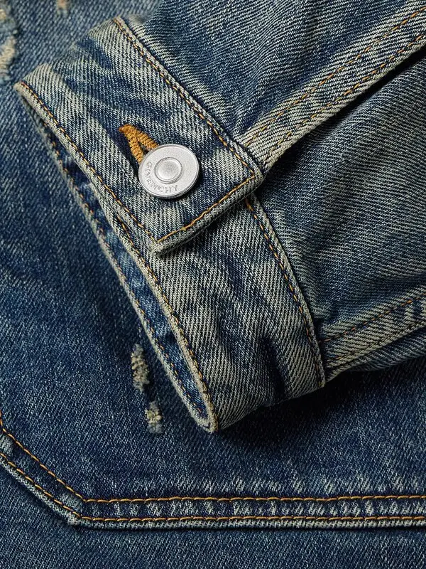 Givenchy Distressed Denim Jacket - Blue