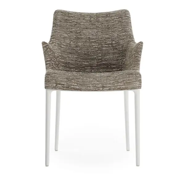 KARTELL Eleganza Nia Melange Dining Armchair, White Legs - Dove Gray