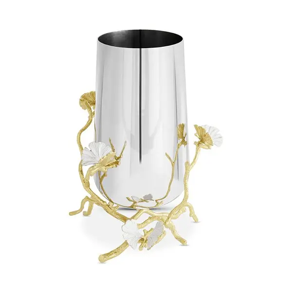 Michael Aram Butterfly Ginkgo Gold Medium Vase - Silver
