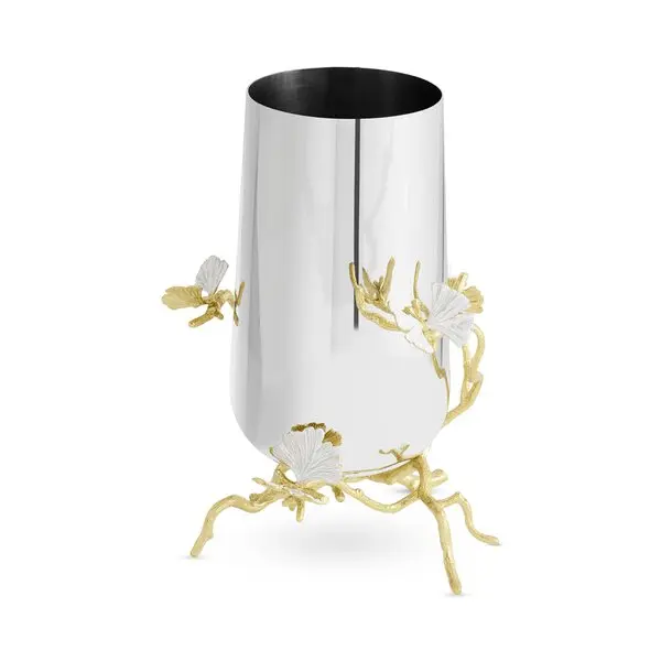 Michael Aram Butterfly Ginkgo Gold Medium Vase - Silver