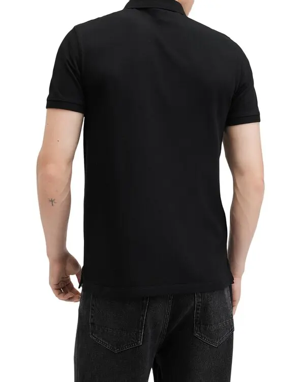 ALLSAINTS Reform Cotton Slim Fit Polo Shirt - Black