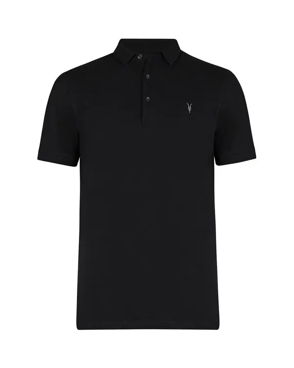 ALLSAINTS Reform Cotton Slim Fit Polo Shirt - Black