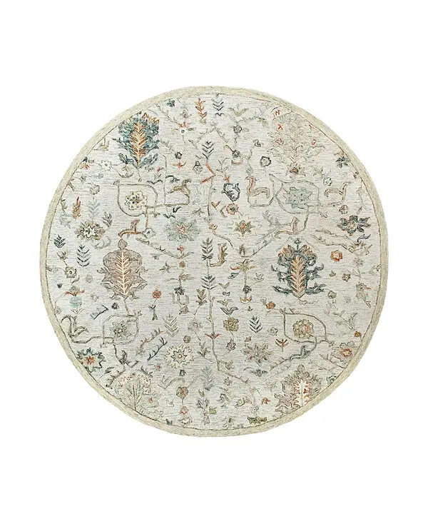 LR HOME Vintage Vinta-81921 Round Area Rug, 8'6 X 8'6 - Ivory