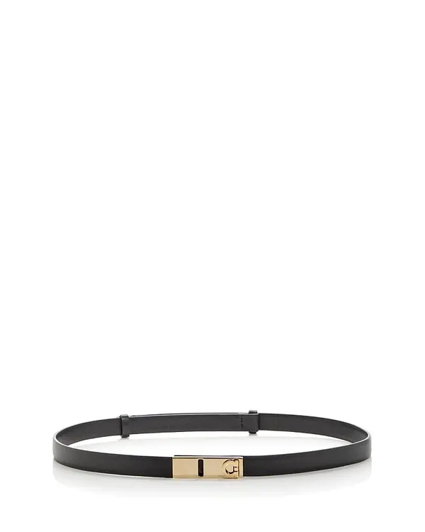 FERRAGAMO Adjustable Leather Belt - Nero