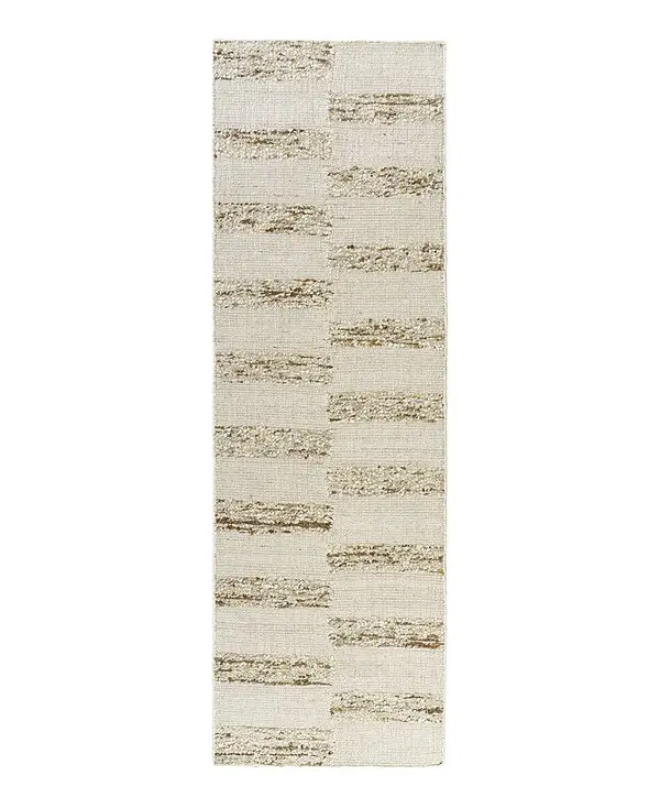 LR HOME Geoblend Geobl-82523 Runner Area Rug, 2'6 X 8 - White/beige