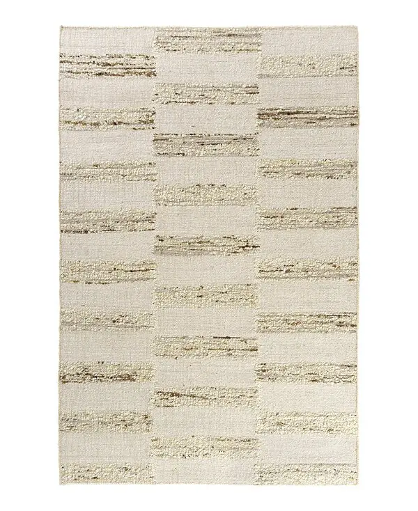 LR HOME Geoblend Geobl-82523 Area Rug, 5' X 7'9 - White/beige