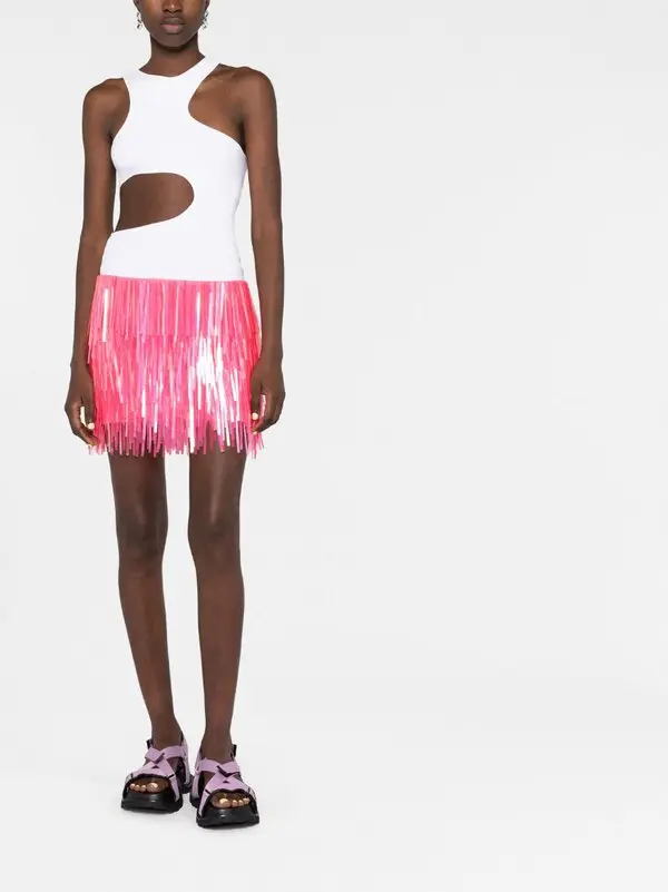 Sportmax Fringe-design Tiered Mini Skirt