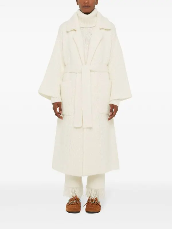 Alanui Knitted Robe Coat - White