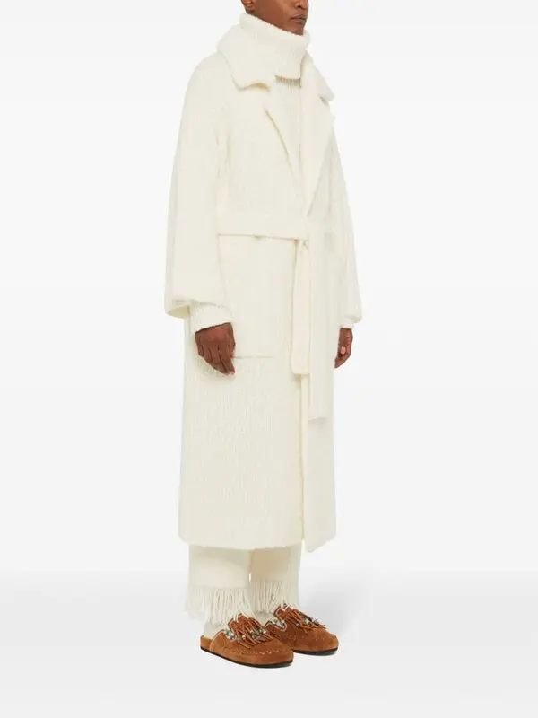 Alanui Knitted Robe Coat - White