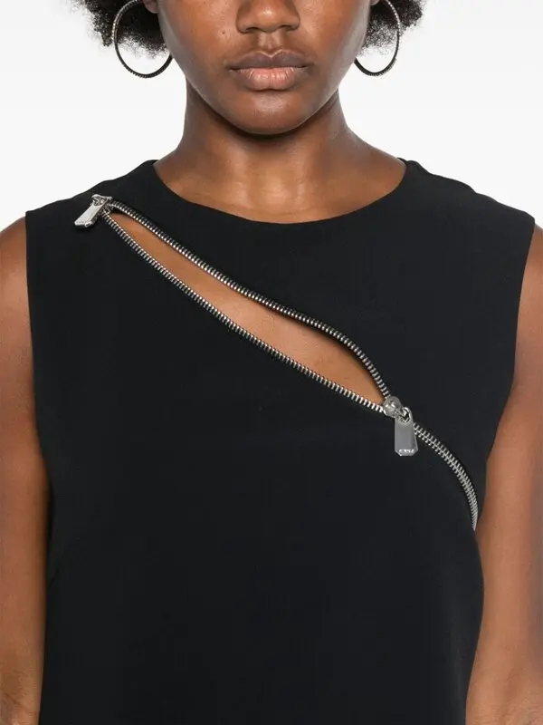 Pinko Asymmetric-zip Mini Dress
