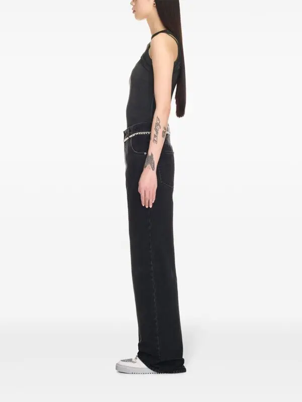 Off-White Cut-out Ribbed Tank Top