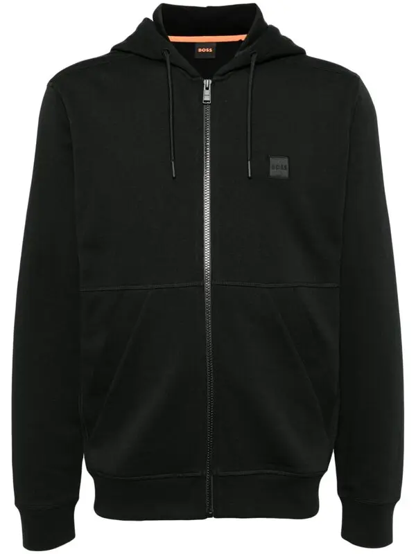 BOSS Logo Hooded Jacket - Black