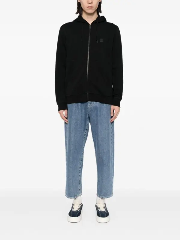 BOSS Logo Hooded Jacket - Black