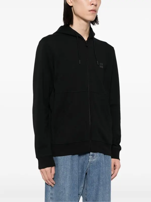BOSS Logo Hooded Jacket - Black