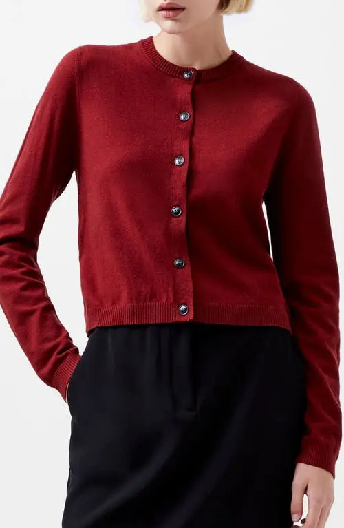 French Connection Cropped Cardigan - Cabernet