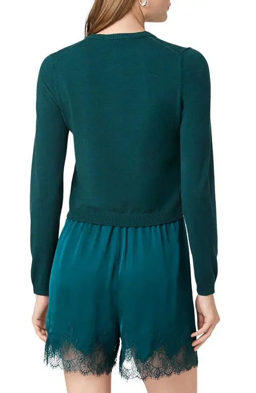 French Connection Cropped Cardigan - Deep Teal