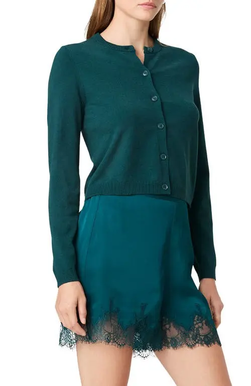 French Connection Cropped Cardigan - Deep Teal