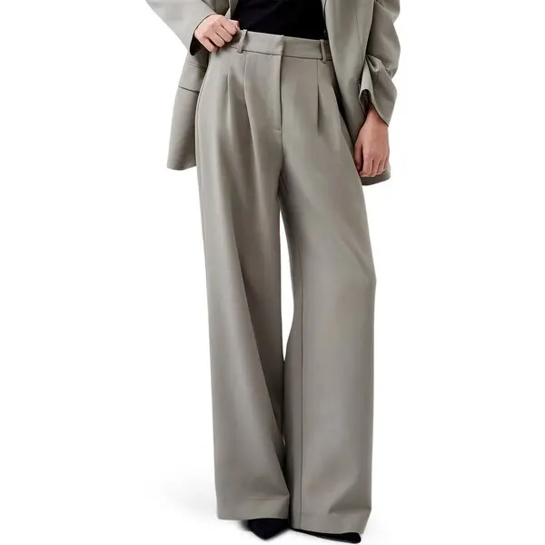French Connection Azra Wide Leg Twill Pants
