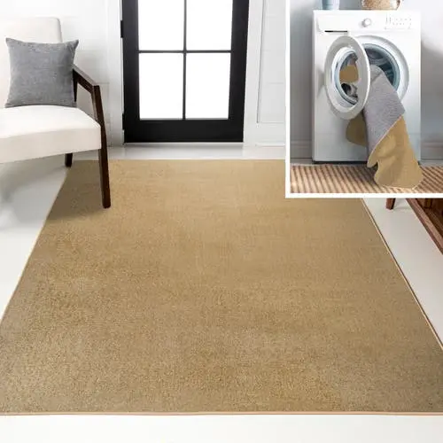 JONATHAN Y Twyla Classic Solid Low-pile Machine-washable Area Rug - Yellow