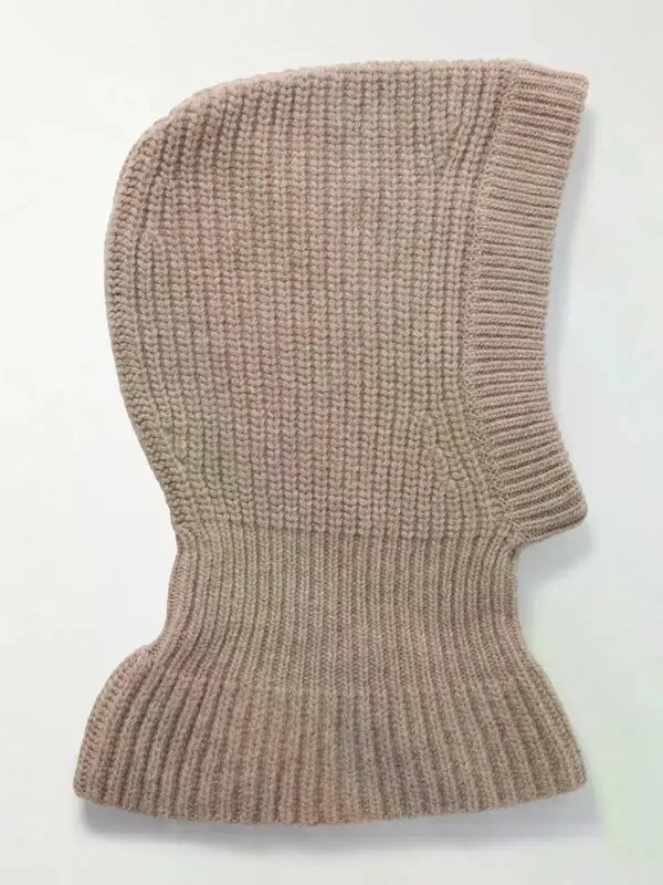 LEMAIRE Ribbed Wool Balaclava - Neutrals