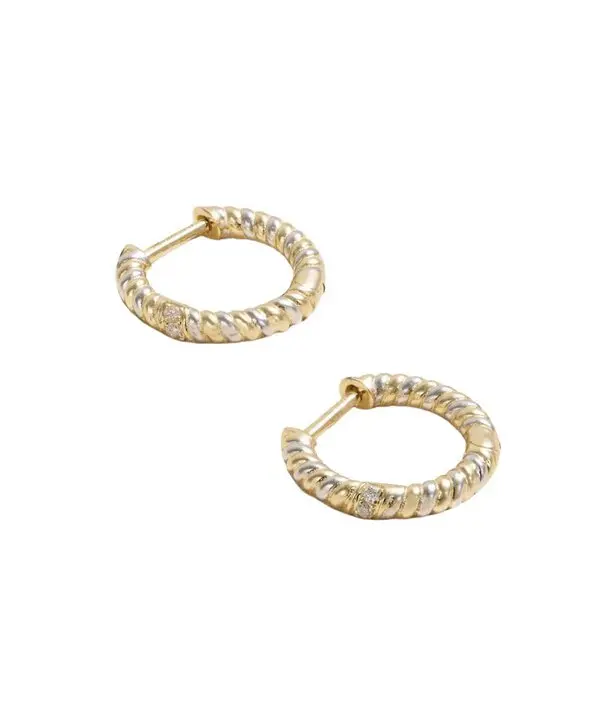 Yvonne Léon 9-karat And Diamond Hoop Earrings - Gold