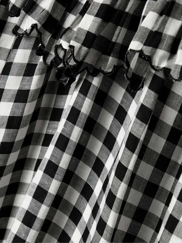DÔEN Samara Ruffled Gingham Voile Blouse