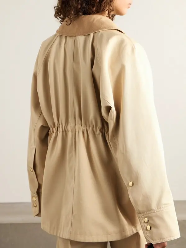 PATOU Wool-blend Trimmed Cotton-twill Jacket