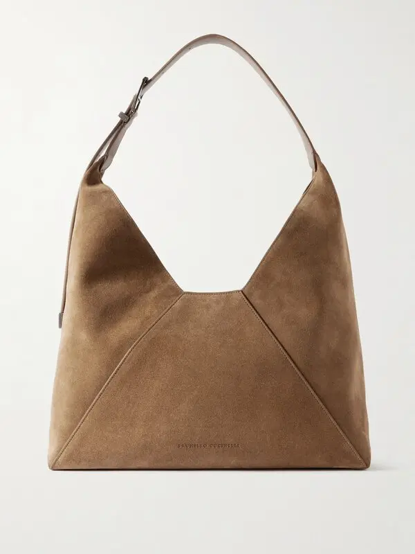 Brunello Cucinelli Leather-trimmed Suede Tote